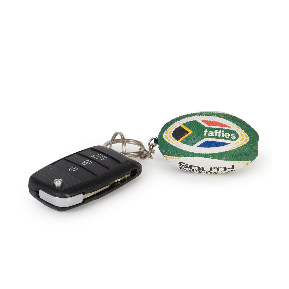 Faffies SA Flag Rugby Ball Key Ring